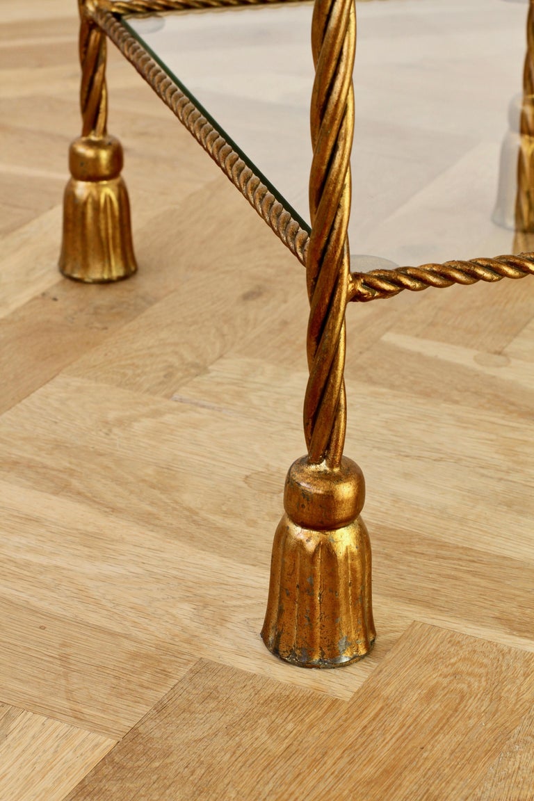 Vintage 1950s Hollywood Regency Gilt Wrought Iron Rope and Tassel ...