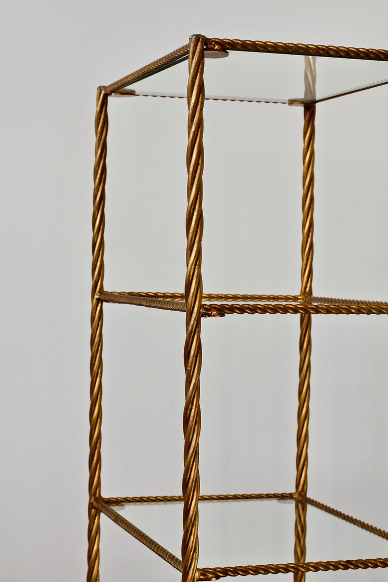 Vintage 1950s Hollywood Regency Gilt Wrought Iron Rope and Tassel ...