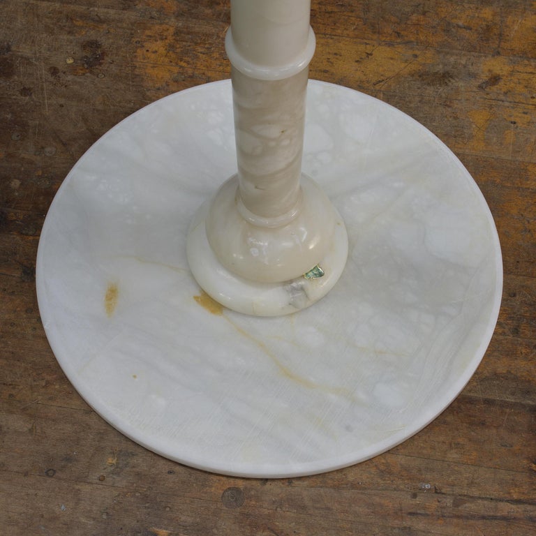 Vintage 1950s Mansion Turned Alabaster Side Table Plant Stand Marble ...