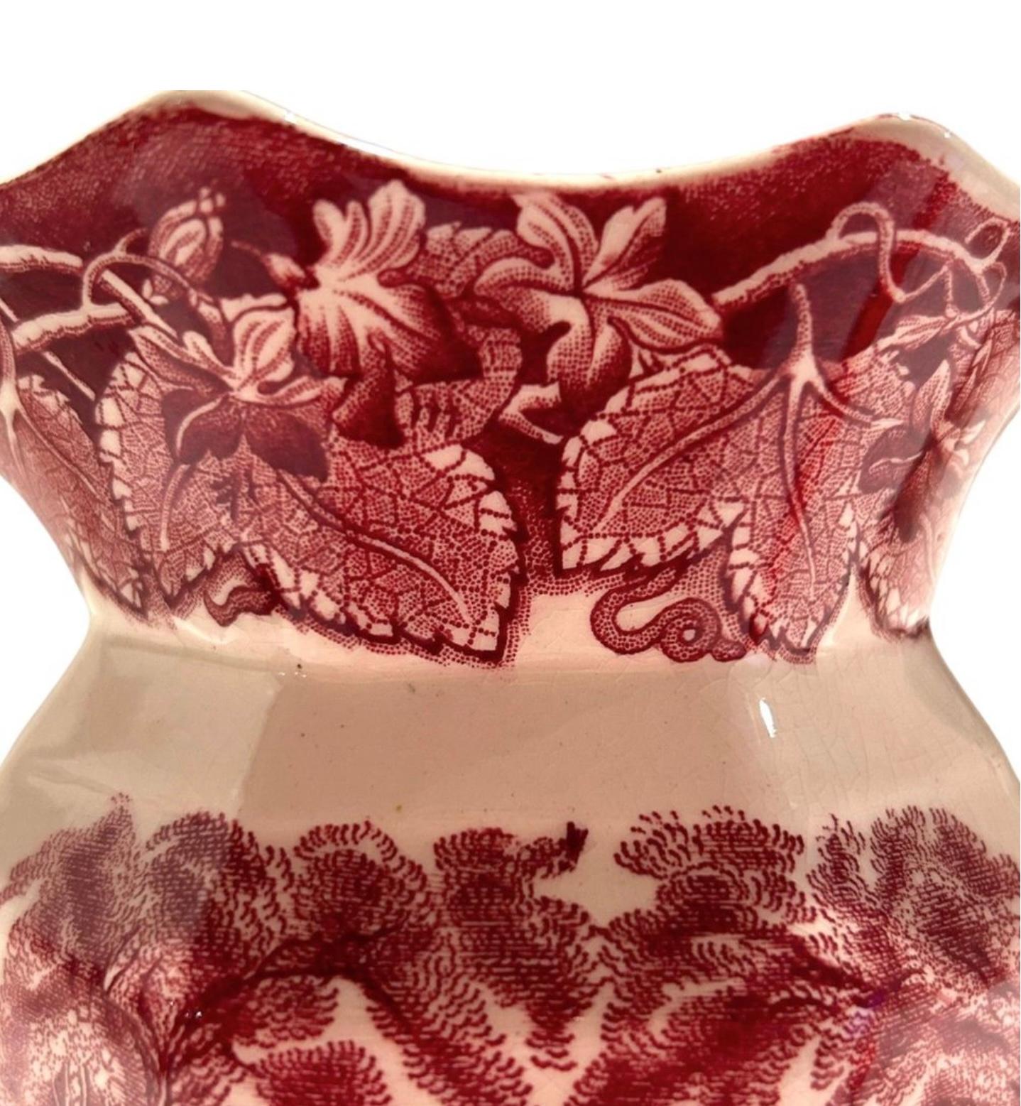 Vintage 1950’s Mason’s Red “Vista” Ironstone Transferware Pitcher Jug ...