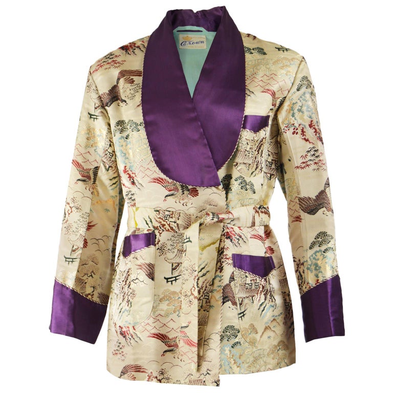 Vintage 1950s Mens Brocade Smoking Robe Jacket at 1stDibs | vintage ...