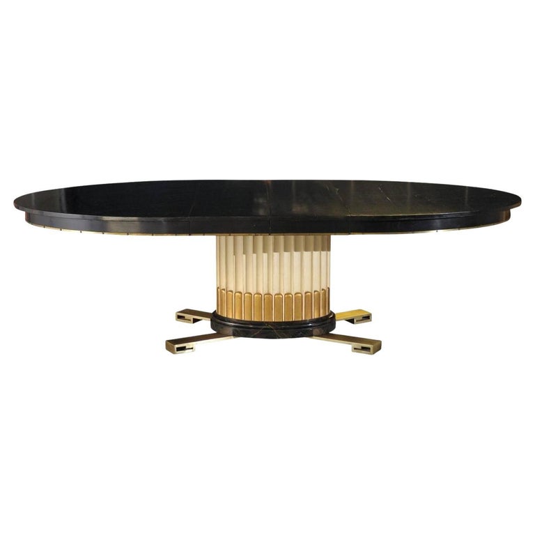 Vintage 1950s Paul Frankl Empire Faux Marbling Dining Table For Sale at ...