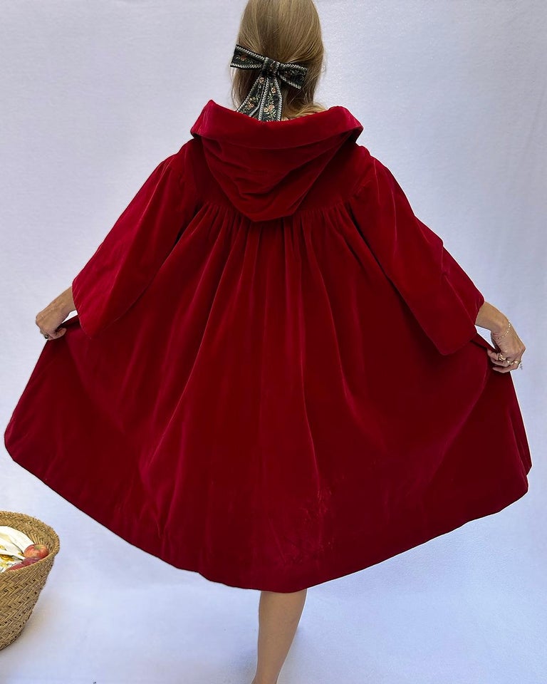 Vintage 1950s Red Velvet Swing Coat at 1stDibs