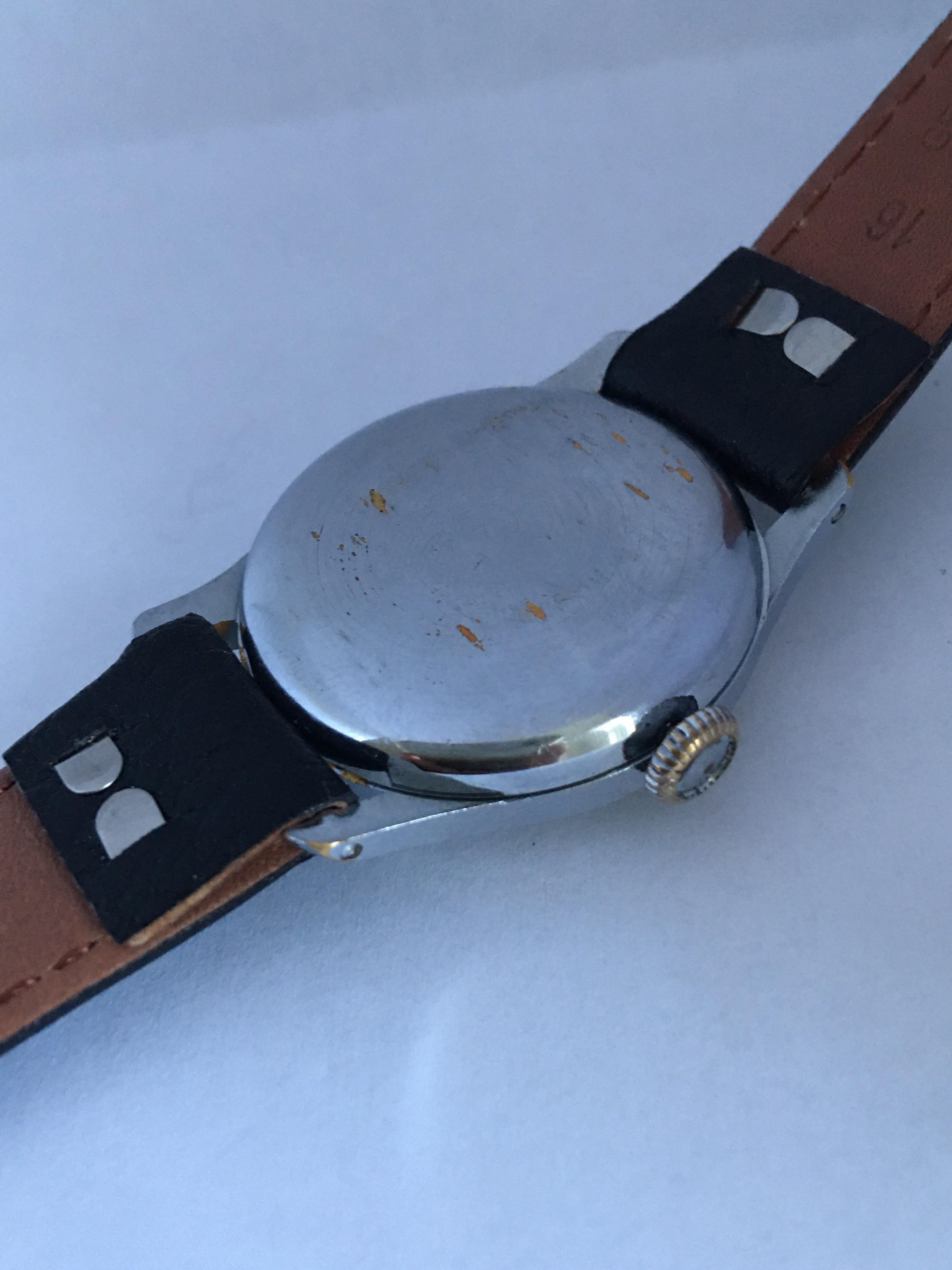 Vintage 1950s Silver Plated Mechanical Watch For Sale at 1stDibs