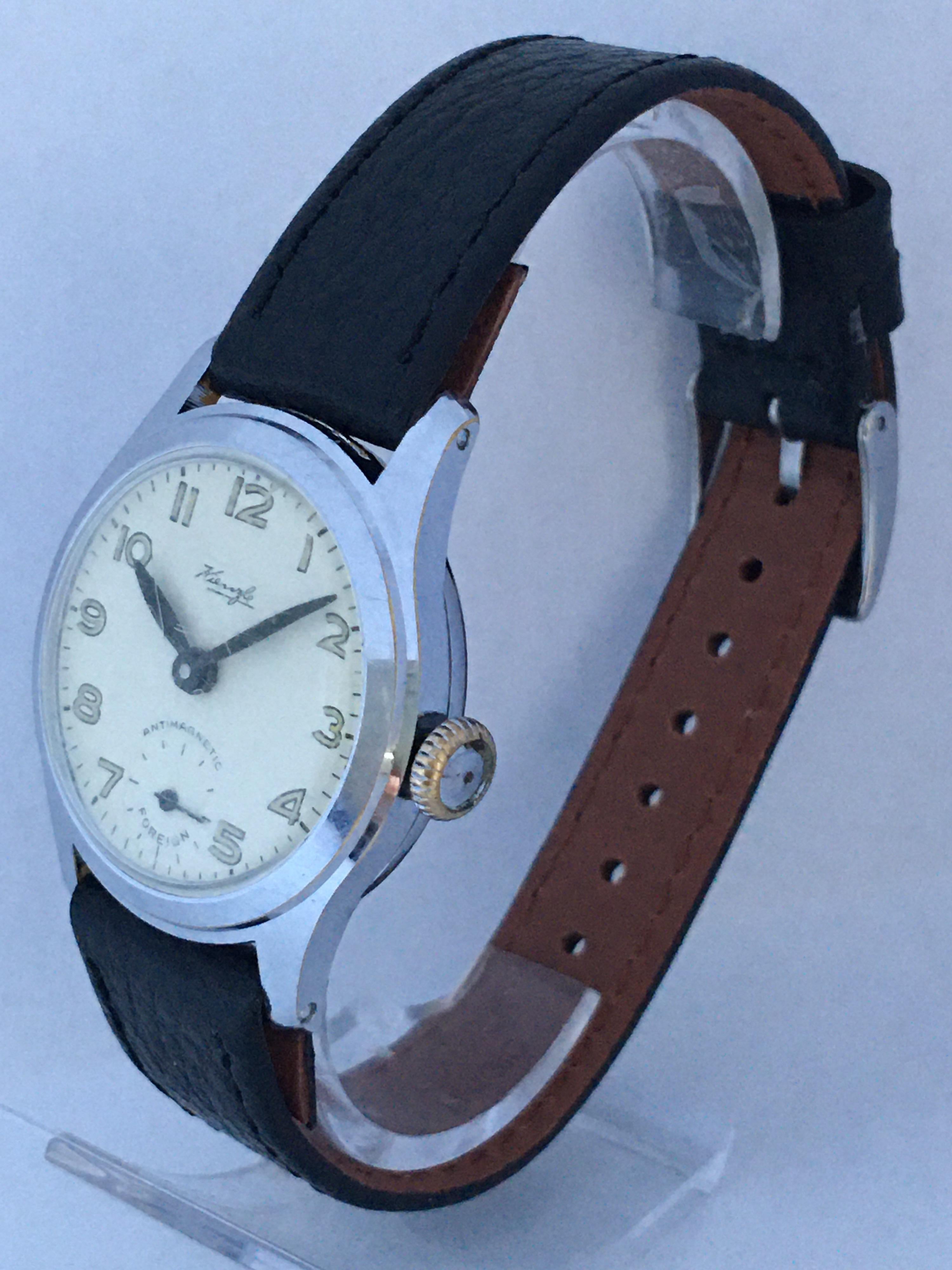 Vintage 1950s Silver Plated Mechanical Watch For Sale at 1stDibs
