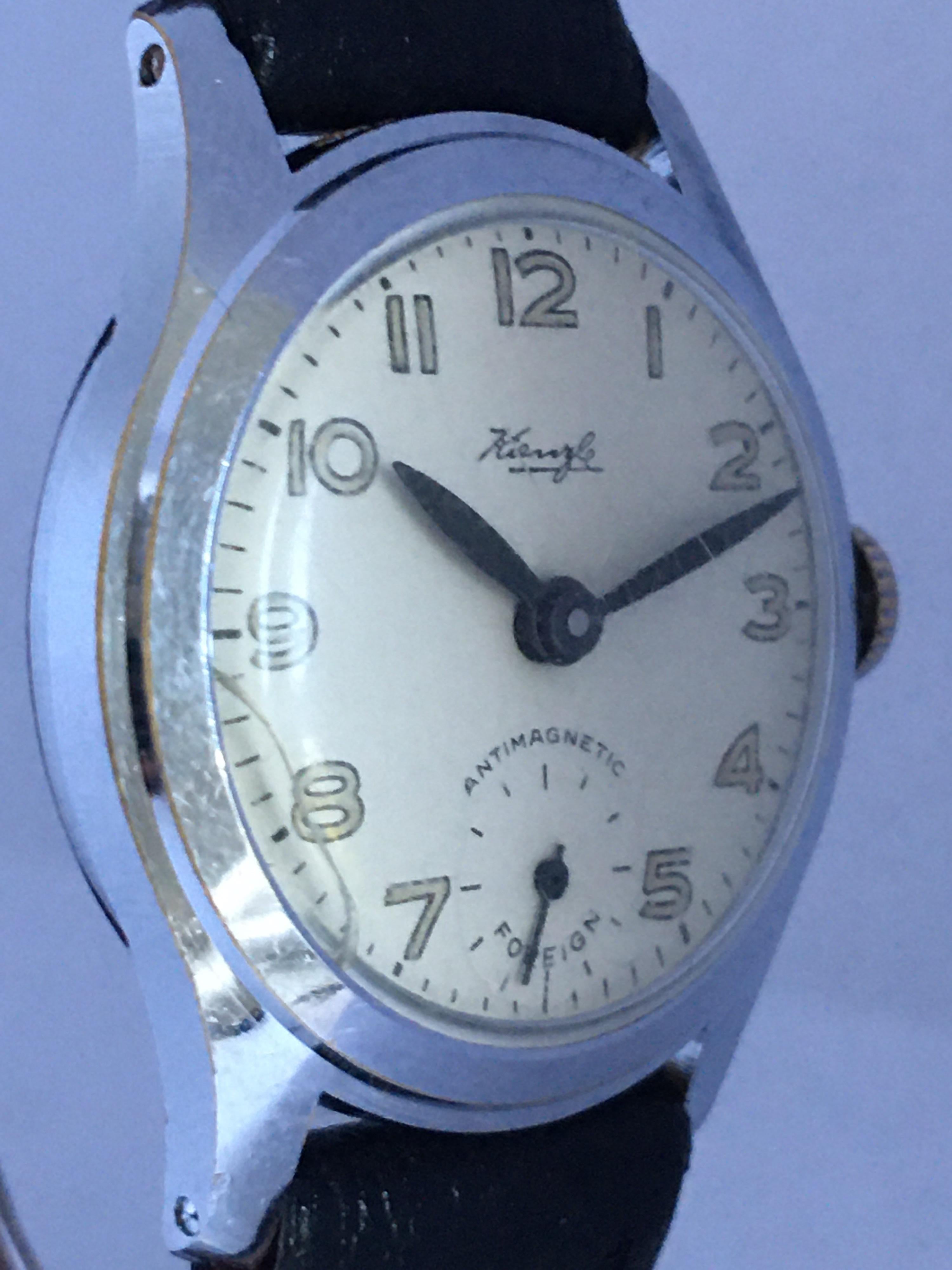 Vintage 1950s Silver Plated Mechanical Watch For Sale at 1stDibs