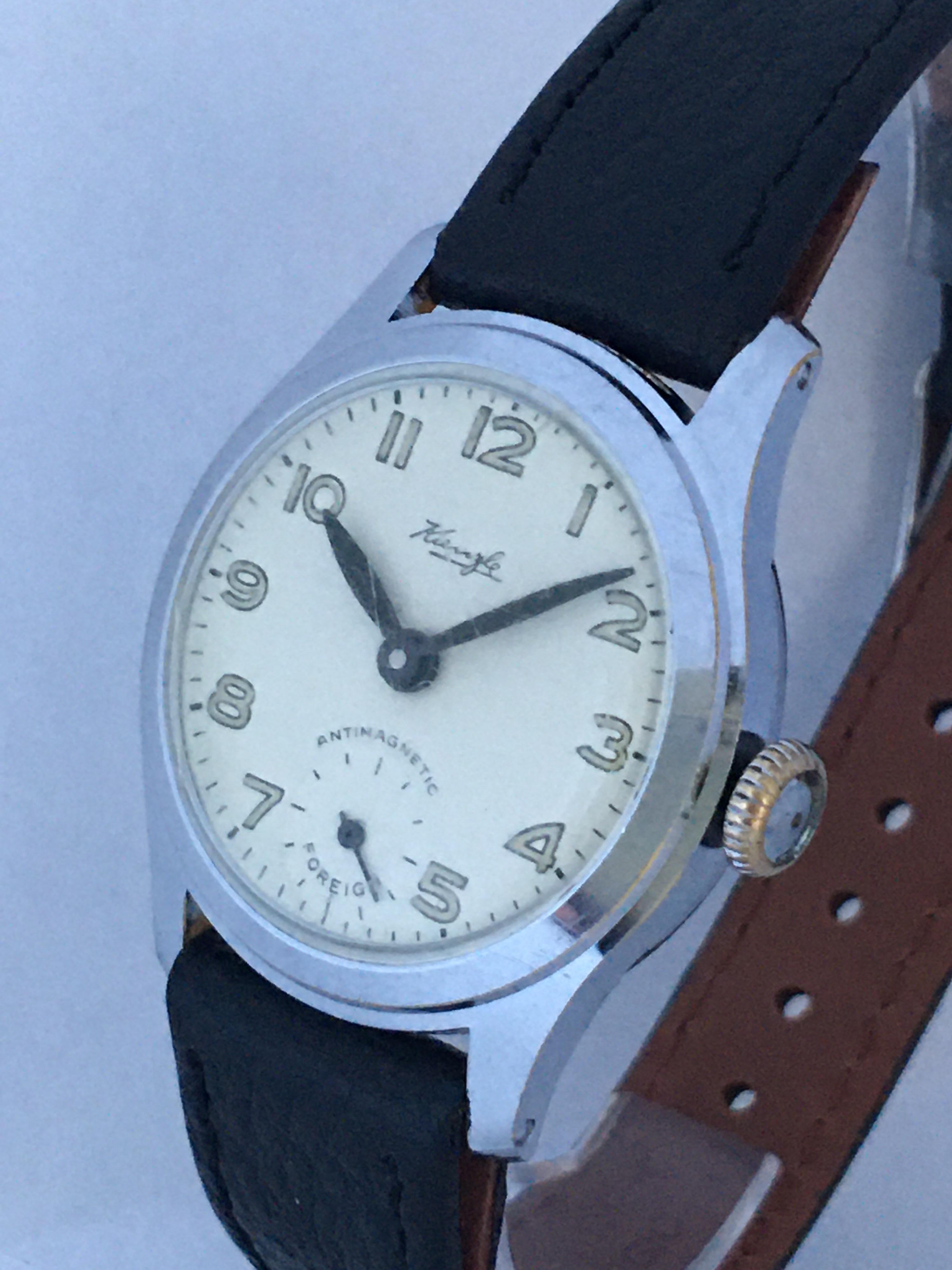 Vintage 1950s Silver Plated Mechanical Watch For Sale at 1stDibs