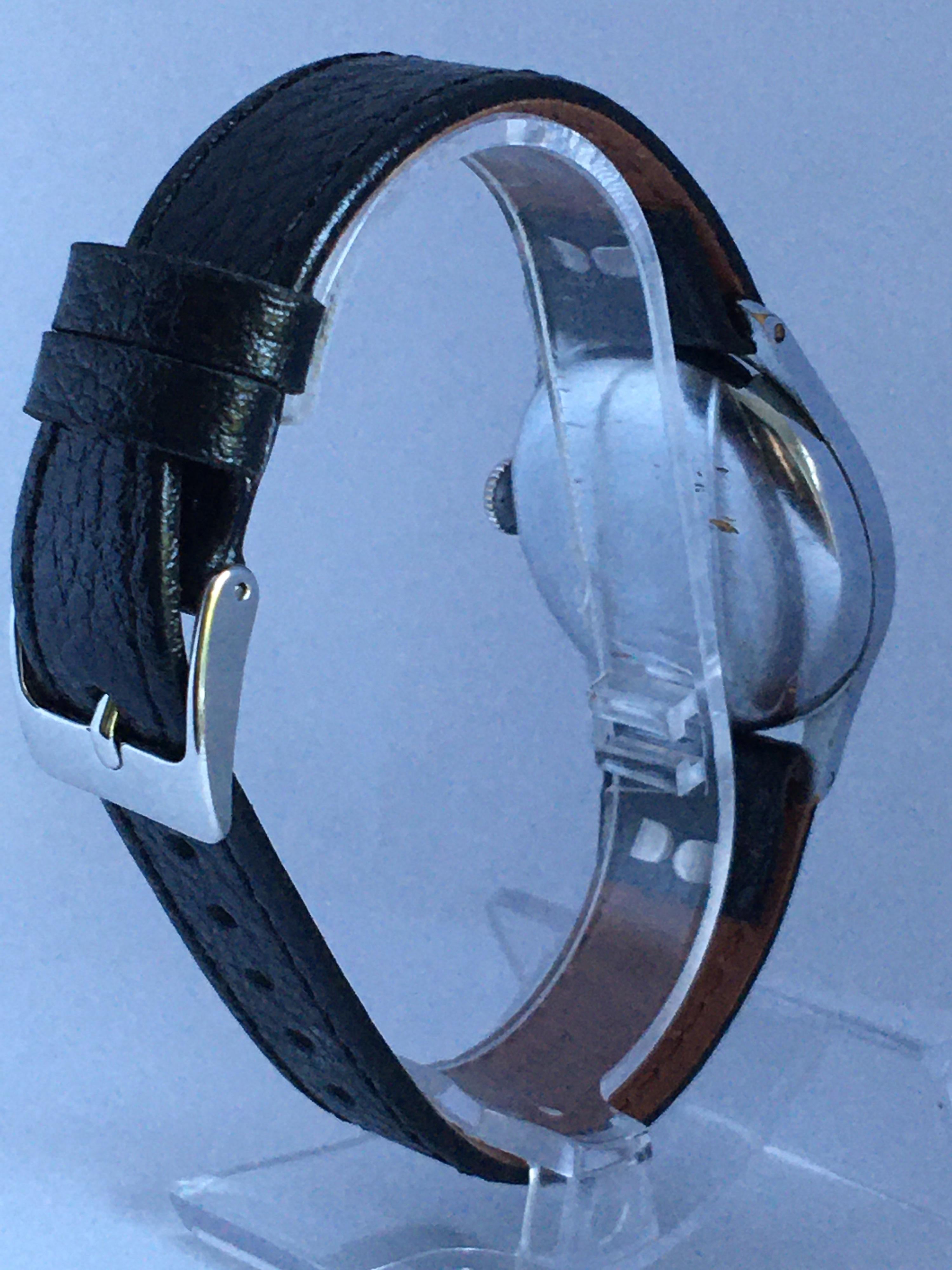 Vintage 1950s Silver Plated Mechanical Watch For Sale at 1stDibs