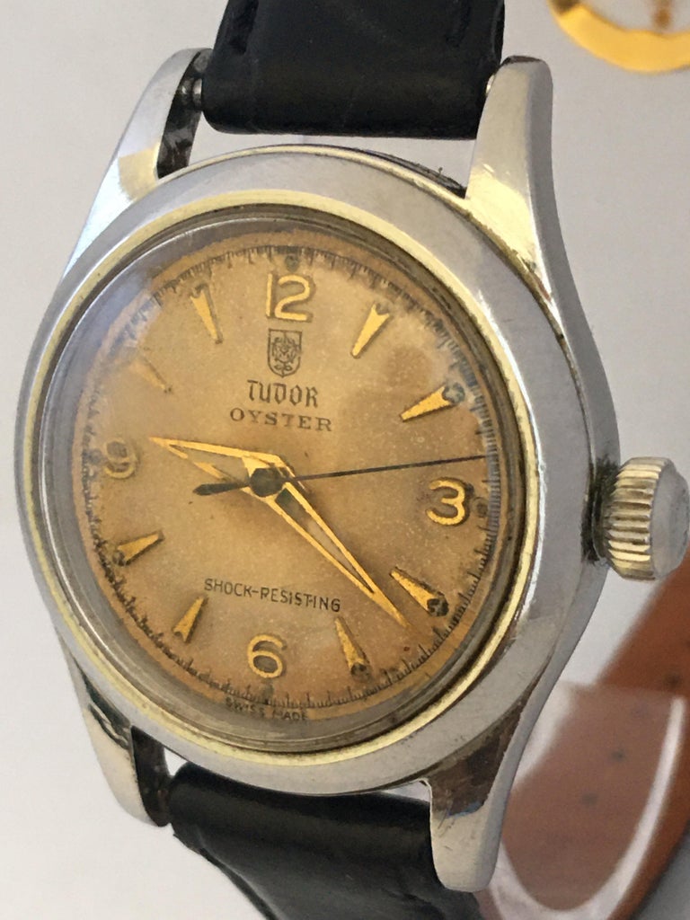 Vintage 1950s Stainless Steel Tudor Oyster Mechanical Watch For Sale at ...