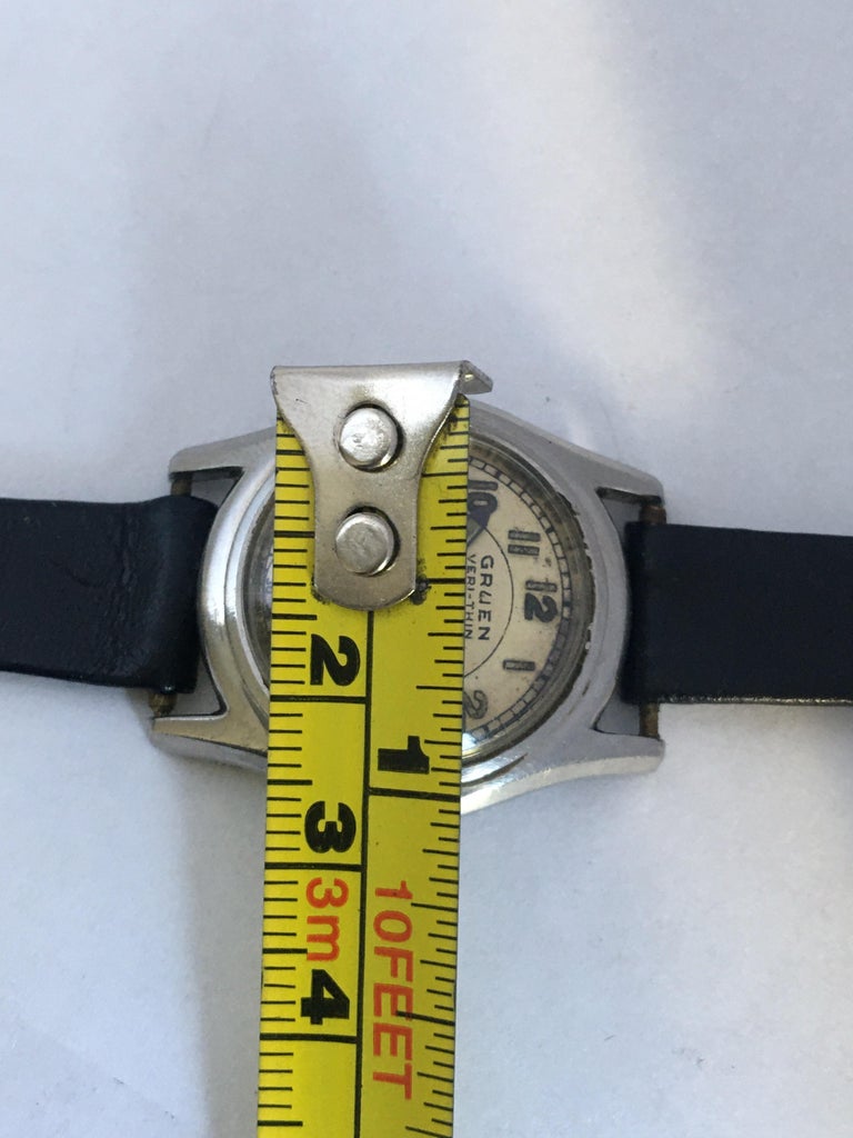Vintage 1950s Stainless Steel Gruen Veri-Thin Precision Mechanical ...