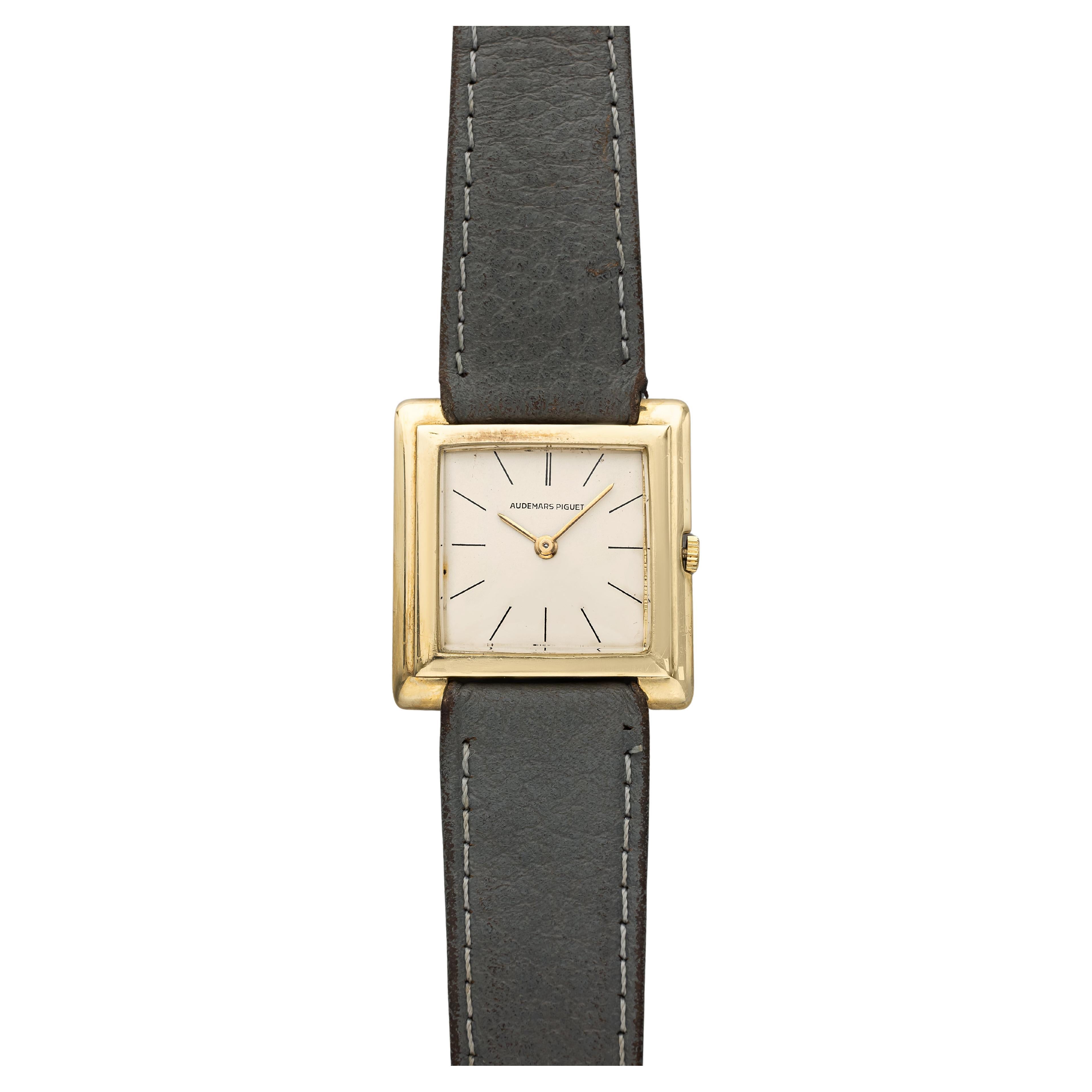 Vintage 1960s Audemars Piguet Ultra Thin 18K Yellow Gold White Dial ...