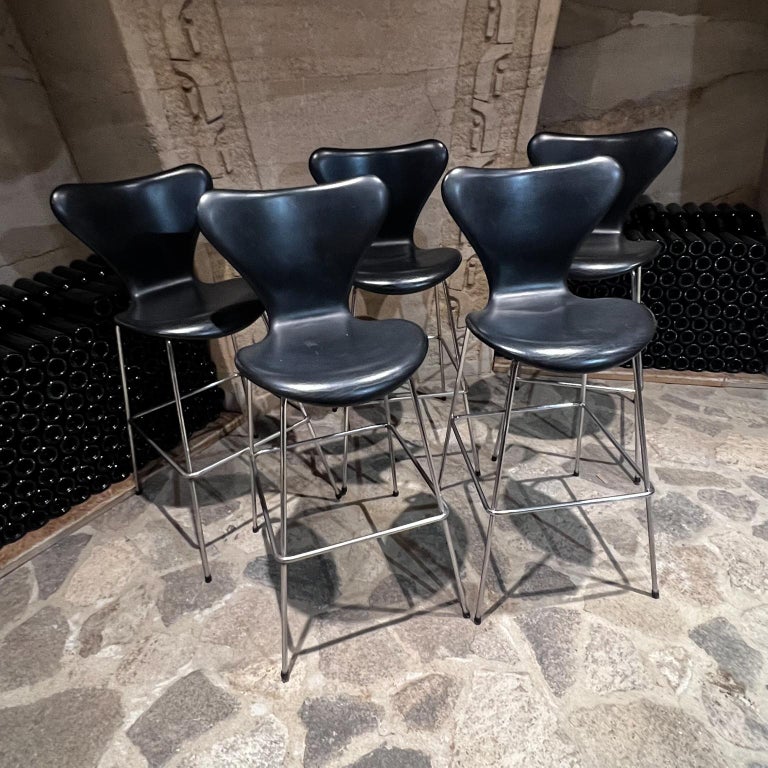 Vintage 1955 Series 7 Bar Stool Chair Designer Arne Jacobsen Fritz ...