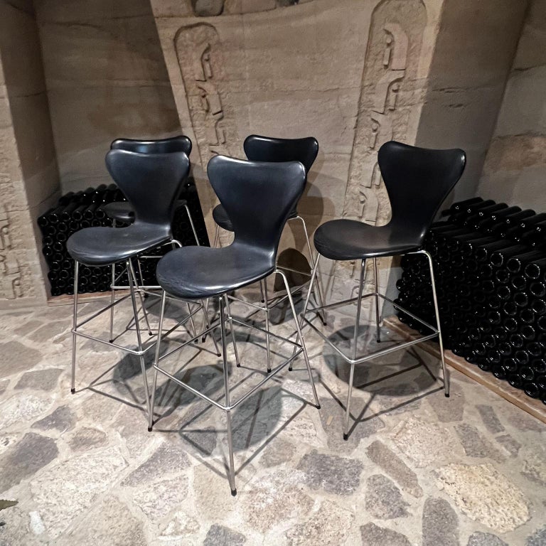 Vintage 1955 Series 7 Bar Stool Chair Designer Arne Jacobsen Fritz ...