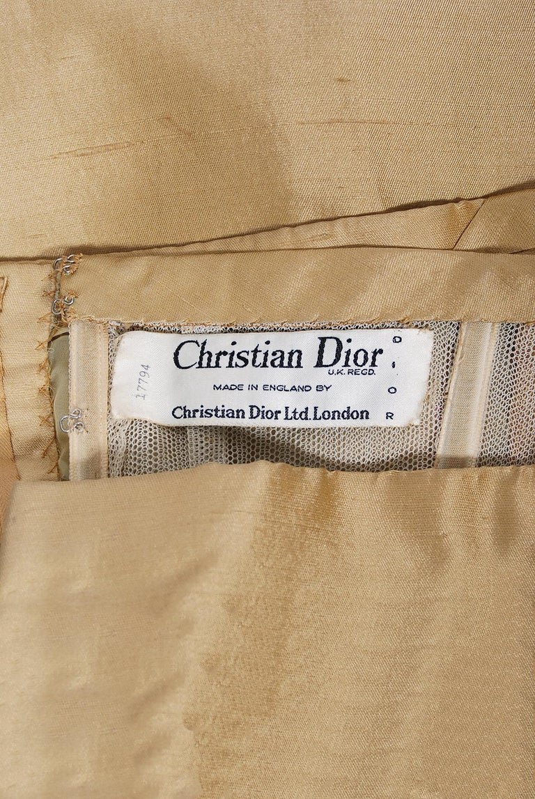 Vintage 1958 Yves Saint Laurent For Christian Dior Golden Silk ...