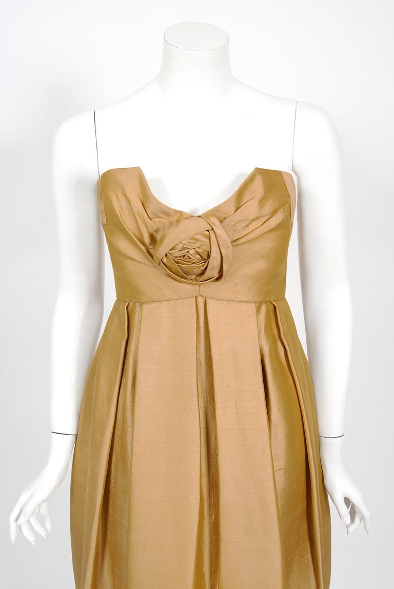 Vintage 1958 Yves Saint Laurent For Christian Dior Golden Silk ...