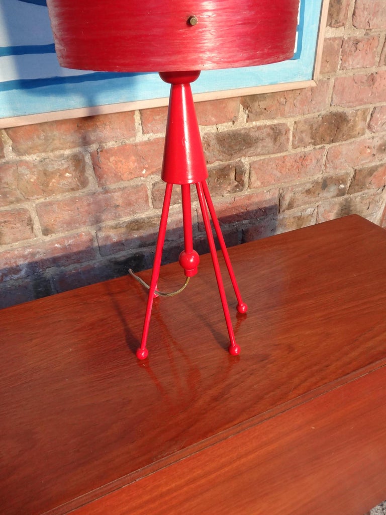 Vintage 1960 Super Retro Metal Red 'Rocket' Table Lamp For Sale at ...