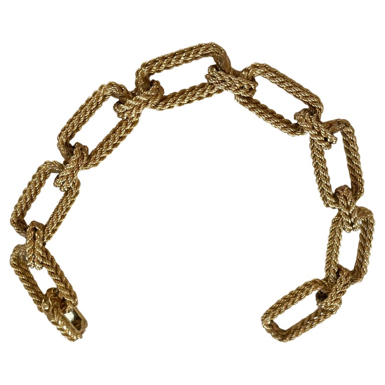 Vintage 1960s 18 K Yellow Gold Link Bracelet at 1stDibs