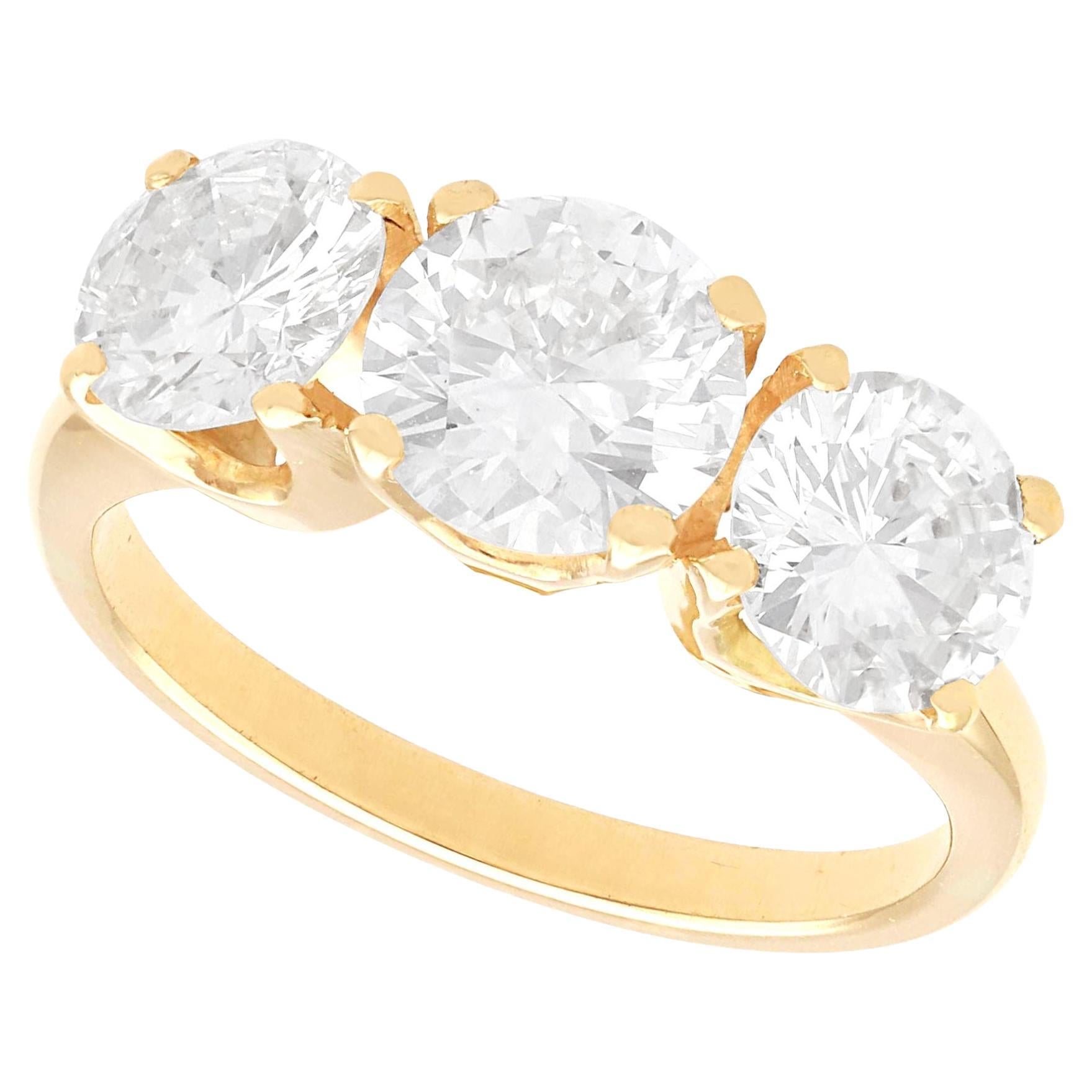 Vintage 1980s 1.38 Carat Diamond and Yellow Gold Trilogy Ring For Sale ...
