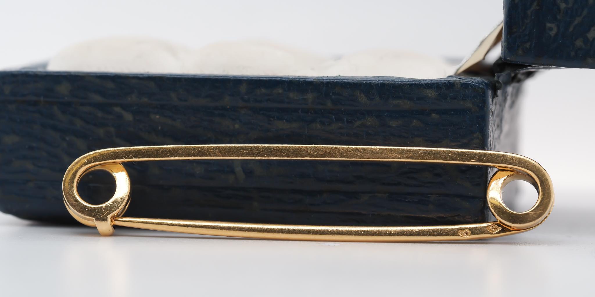Vintage 1960s Cartier 18K Yellow Gold Safety Pin with French Marks For ...