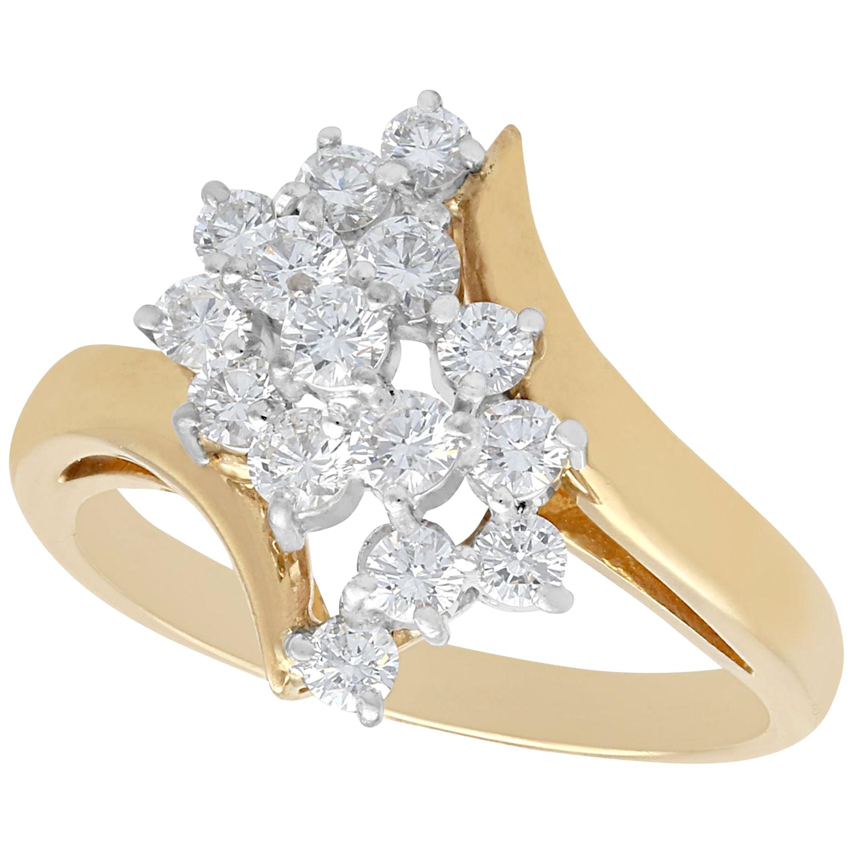 1960s Gold and Stone set Stacking Rings at 1stDibs