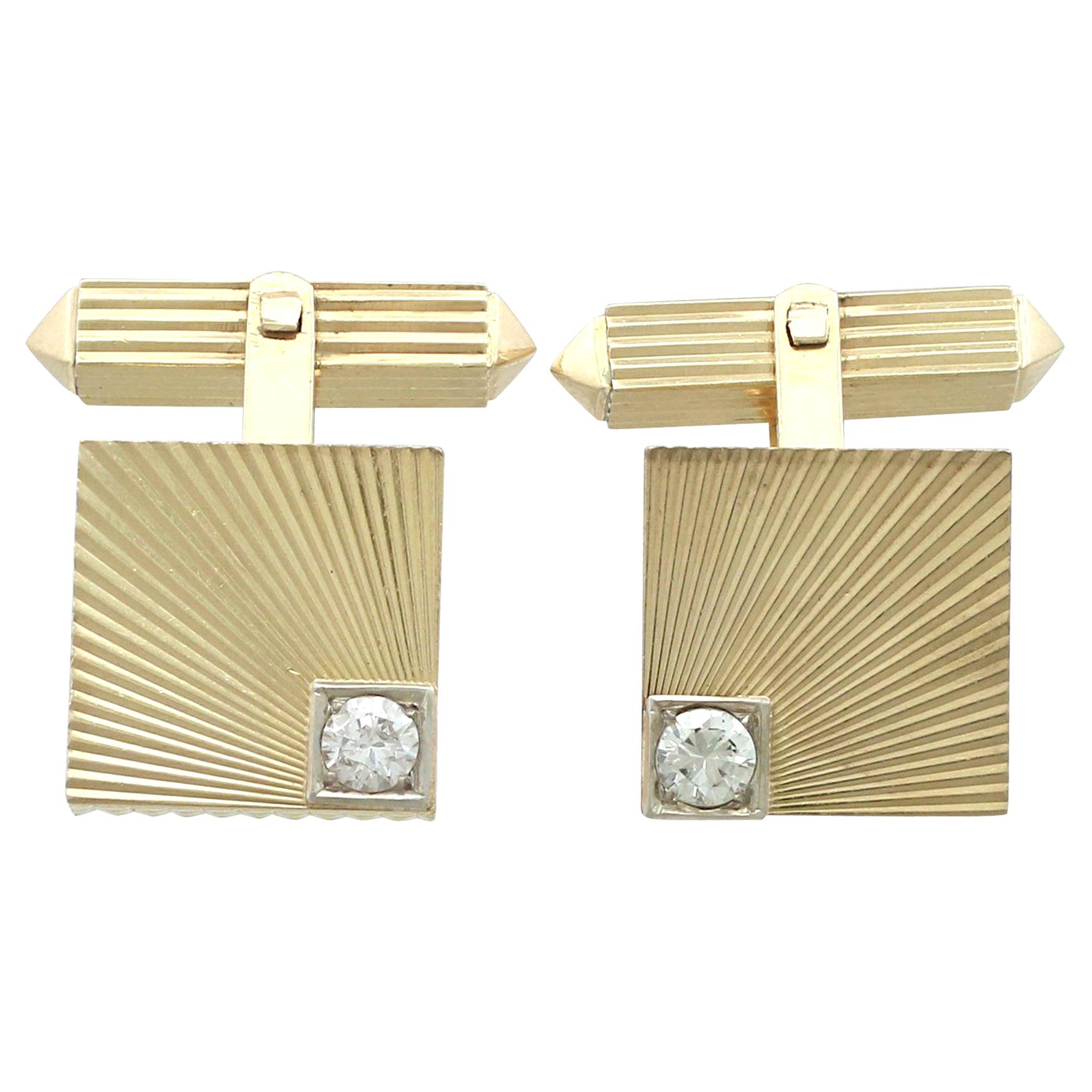 1960s German Cufflinks in Yellow Gold For Sale at 1stDibs