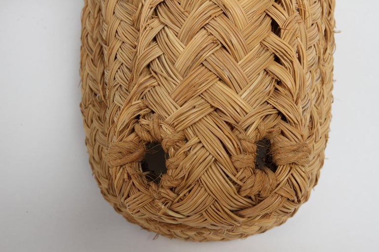 Vintage 1960s French Wicker Rattan Minotaur Bull Head Sculpture Wall ...