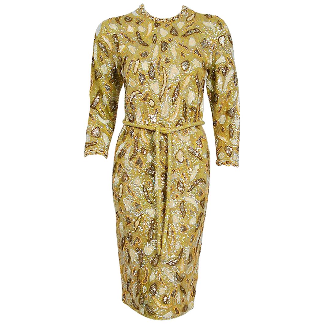 1960s St John Canary Yellow Santana Knit Mod Crochet Vintage A Line 60s ...