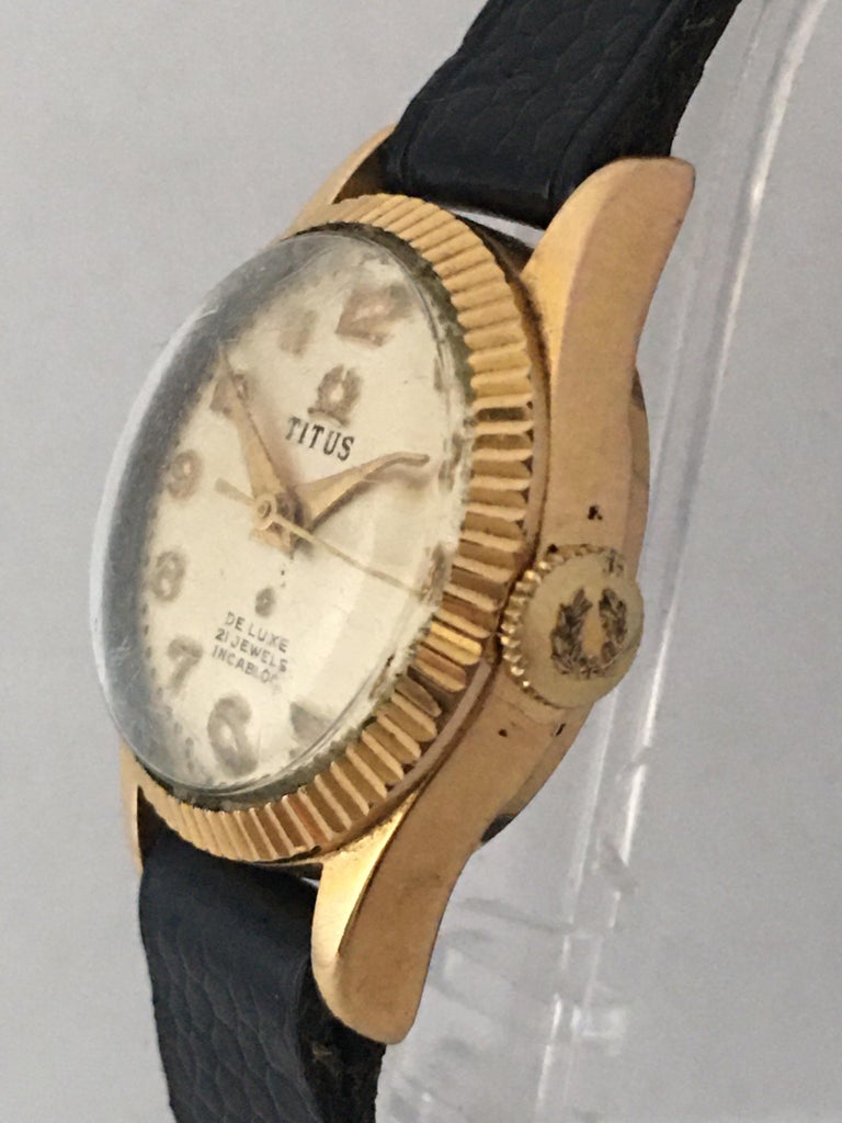 Vintage 1960s Gold Plate and Stainless Steel Back Titus Ladies ...