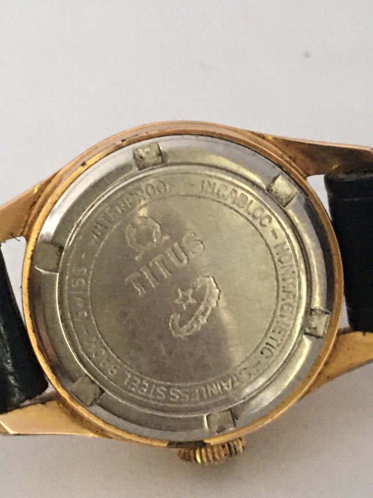 Vintage 1960s Gold Plate and Stainless Steel Back Titus Ladies ...