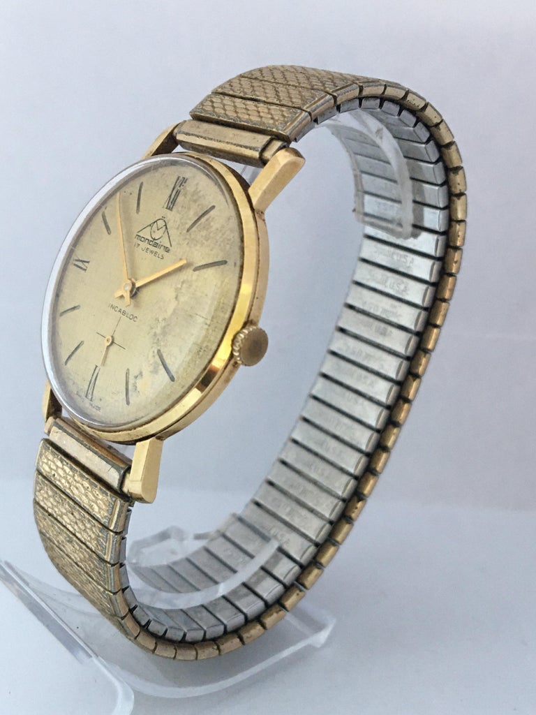 Vintage 1960s Gold-Plated and Stainless Steel Back Mechanical Swiss ...