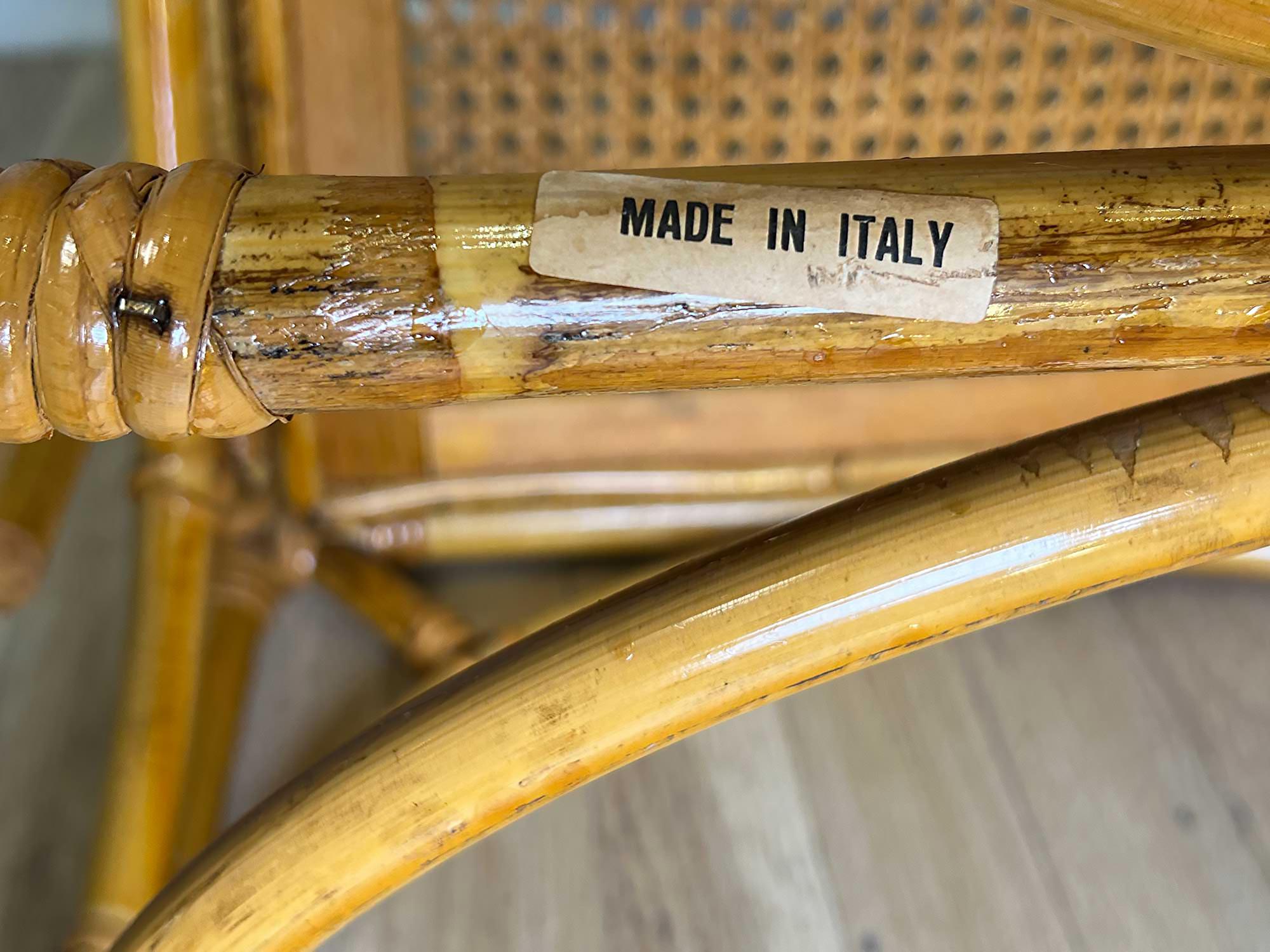 Vintage 1960s Italian Rattan Chinese Chippendale Style Chair For Sale ...