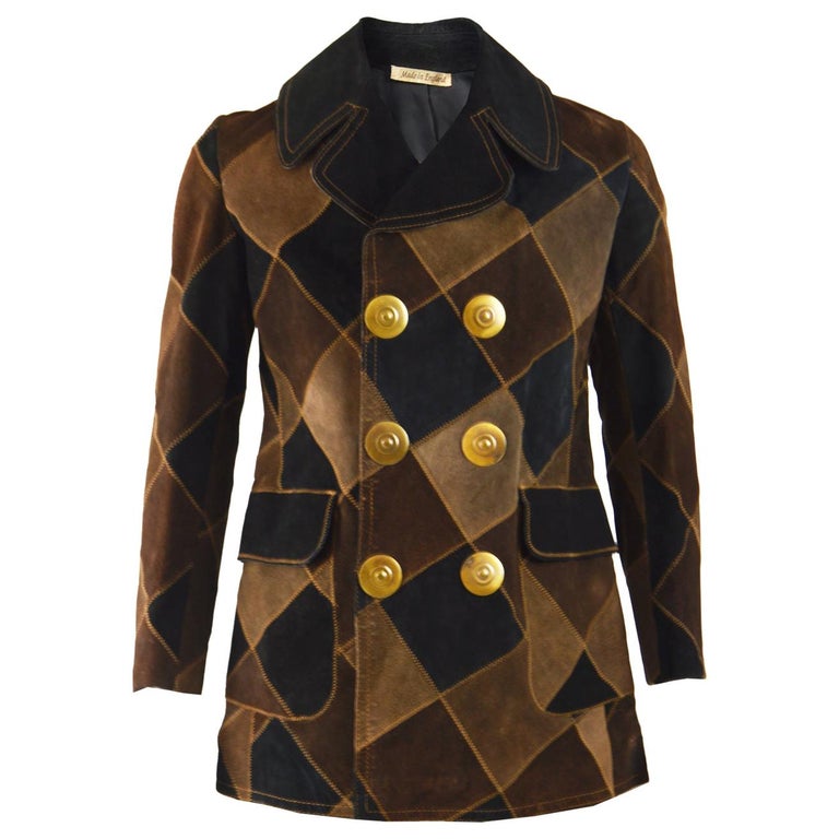 Vintage 1960s Mens Patchwork Suede Coat For Sale at 1stDibs | patchwork ...