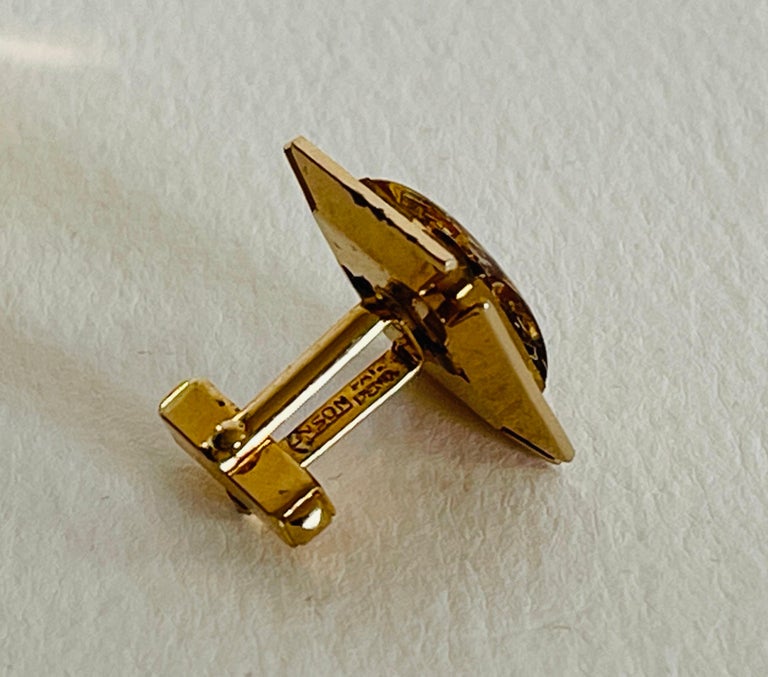 Vintage 1960s Men's Square Confetti Style Gold Cufflinks, Pair For Sale ...