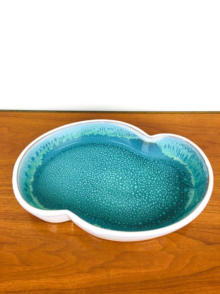 Vintage 1960s Mid-Century Modern Freeform Ceramic Ikebana Bowl or ...