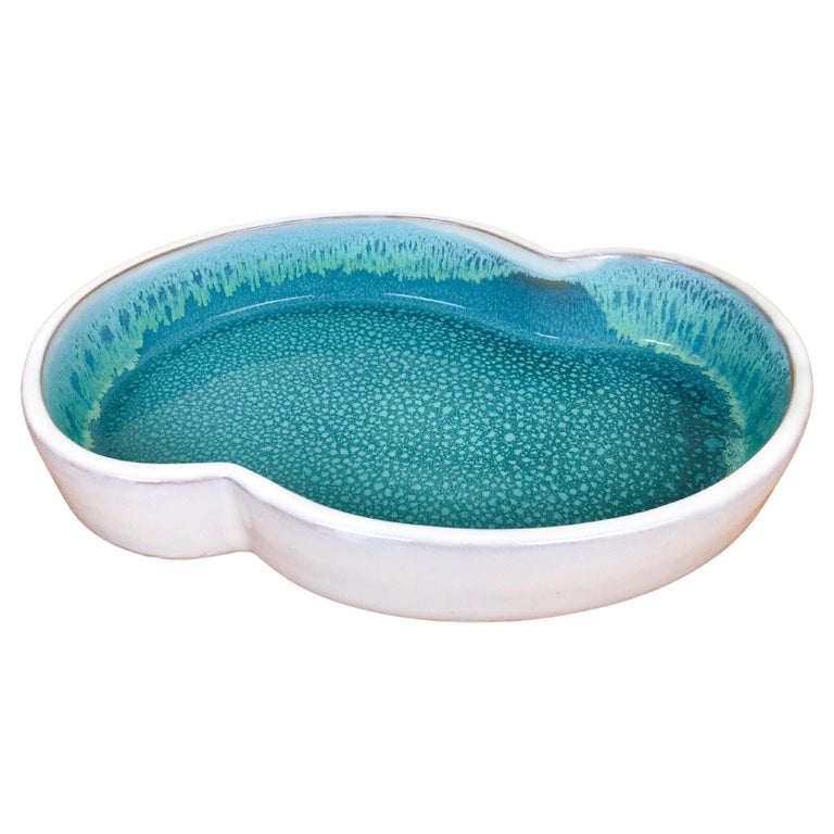 Vintage 1960s Mid-Century Modern Freeform Ceramic Ikebana Bowl or ...