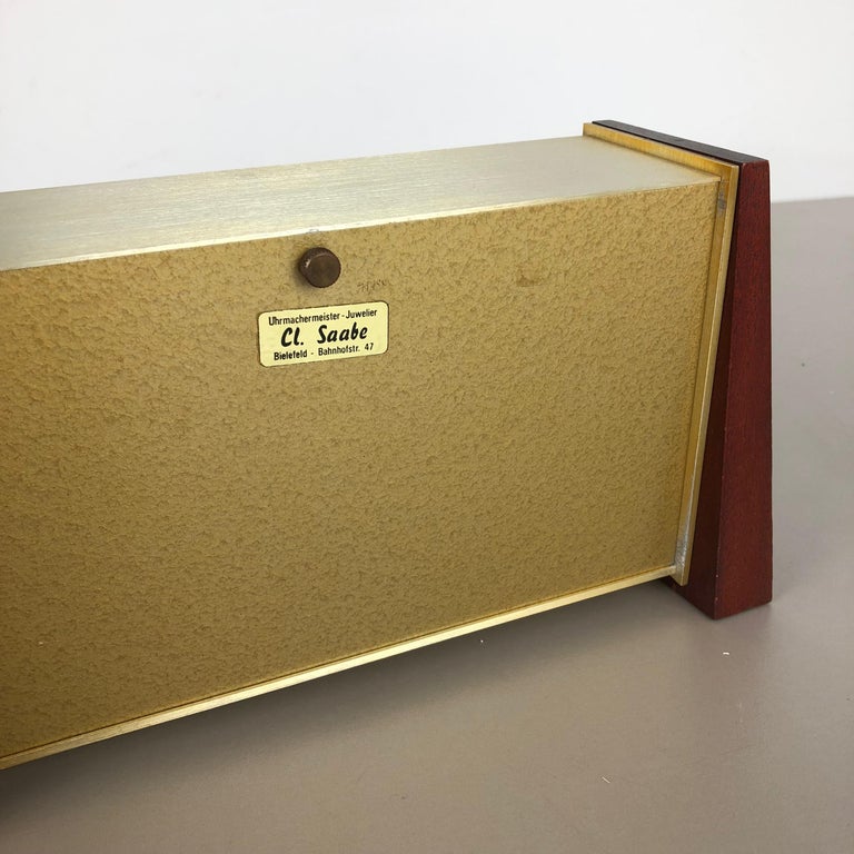 Vintage 1960s Modernist Wooden Teak Brass Table Clock by Dugena ...