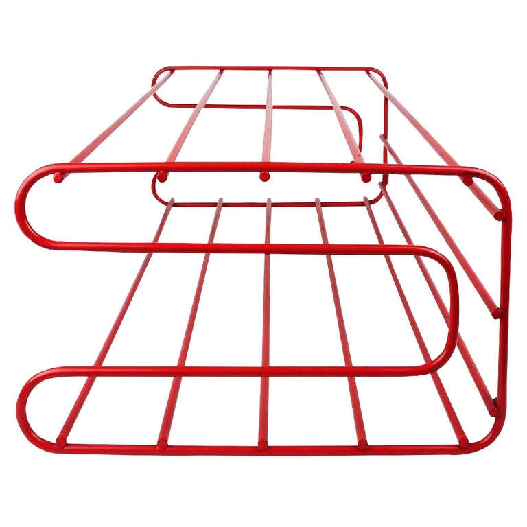 Vintage 1960s Red Wire Shelf at 1stDibs