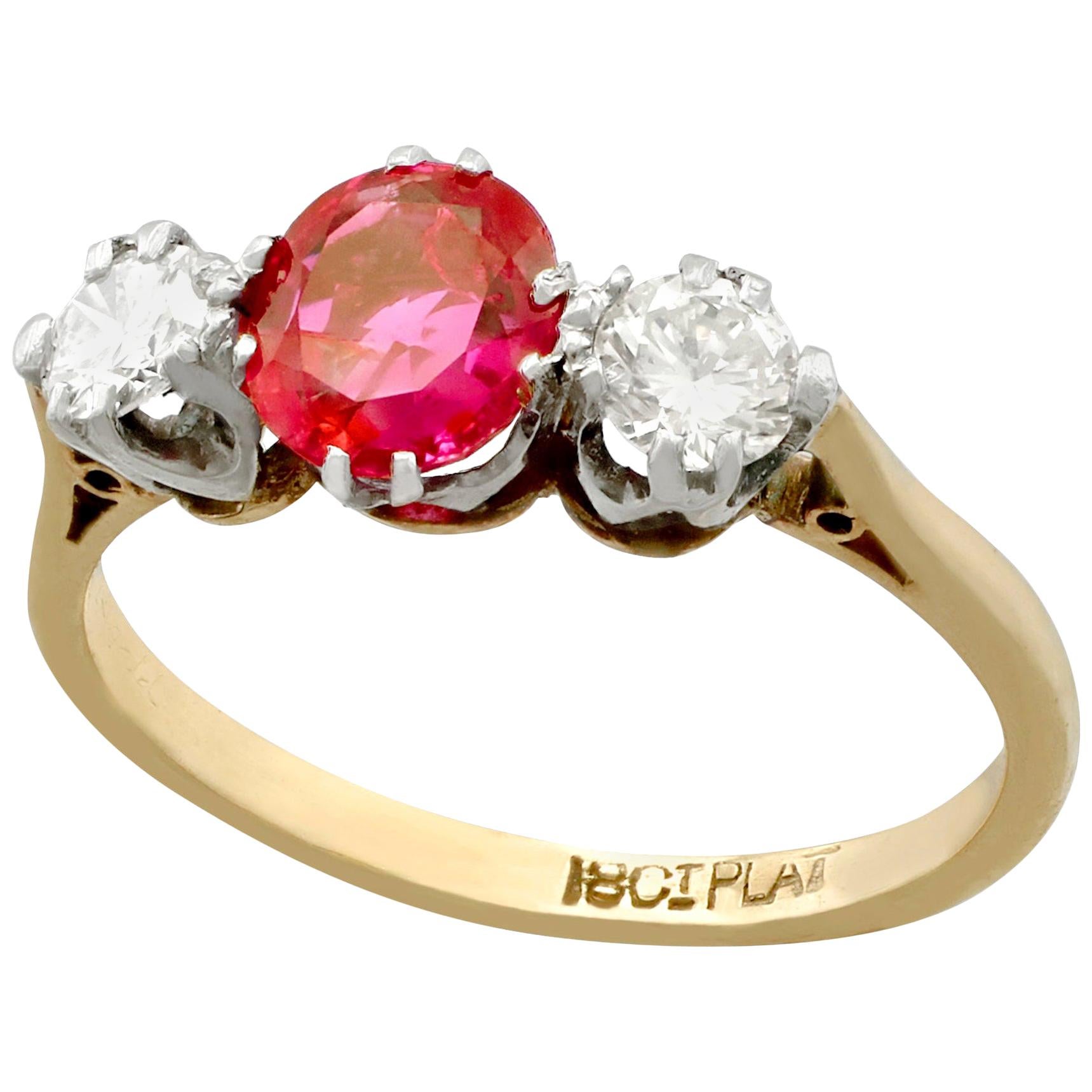 Vintage Ruby And Gold Ring - 116 For Sale on 1stDibs