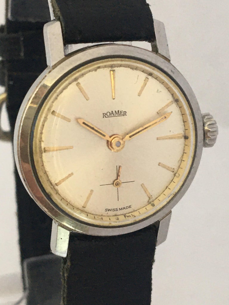 Vintage 1960s Stainless Steel Roamer Mechanical Ladies Watch For Sale ...