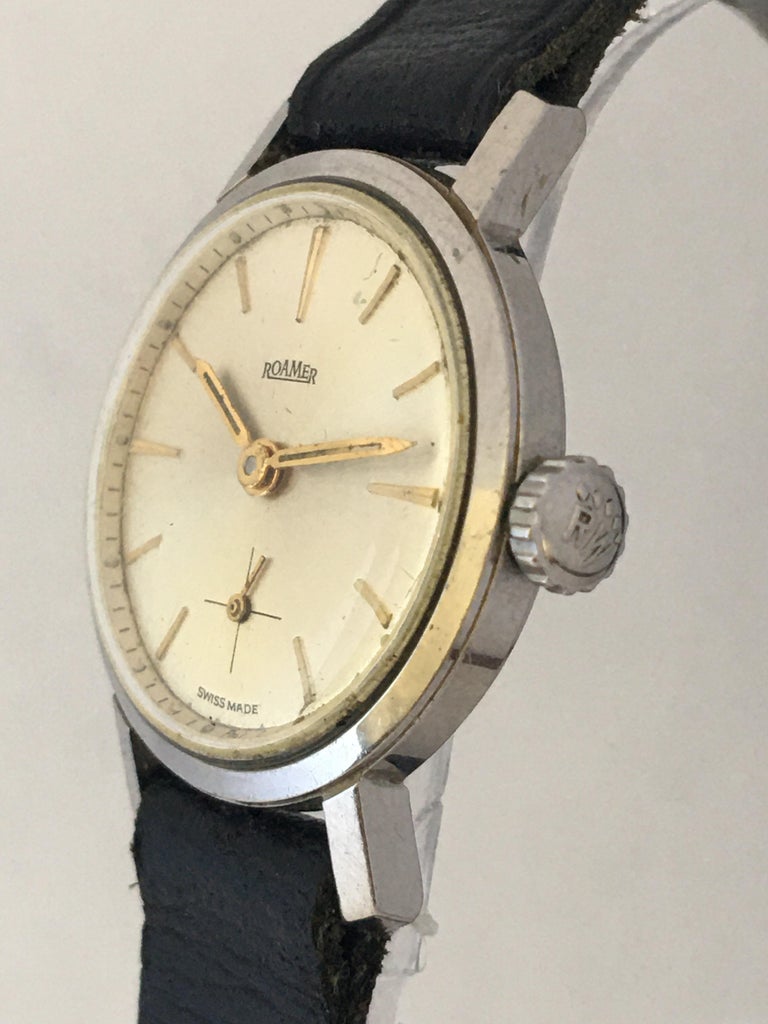 Vintage 1960s Stainless Steel Roamer Mechanical Ladies Watch For Sale ...