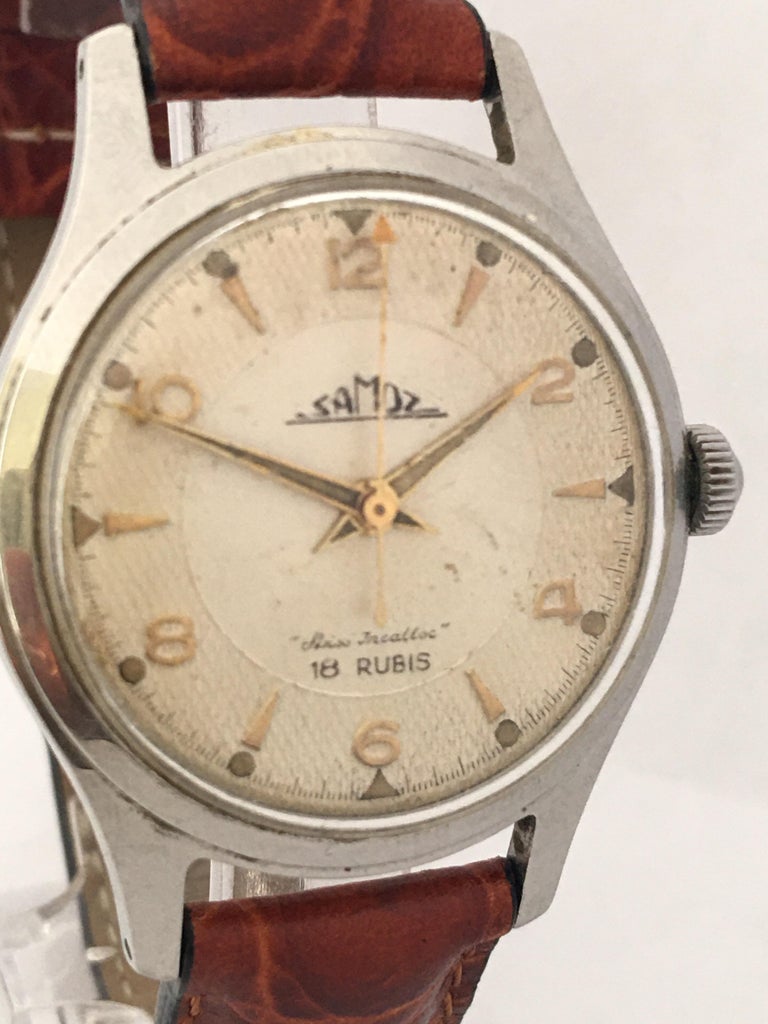 Vintage 1960s Stainless Steel with Sweep Seconds Mechanical Watch For ...