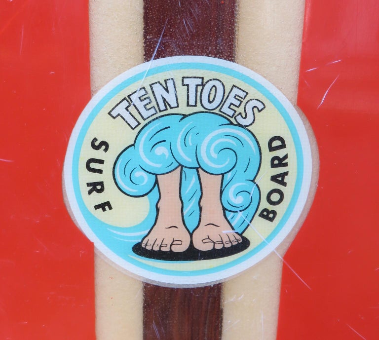 Vintage 1960s Ten Toes Classic Longboard Surfboard at 1stDibs