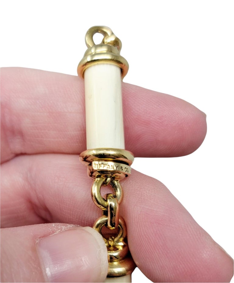 Vintage 1960's Tiffany and Co. Ivory and 18 Karat Yellow Gold Pendant ...