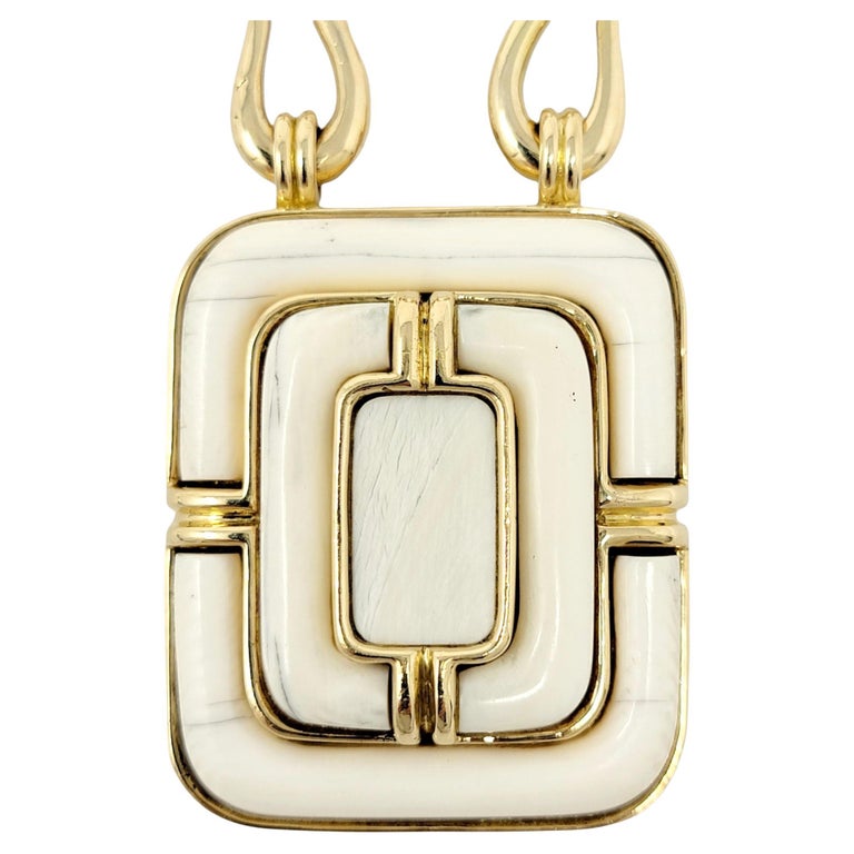 Vintage 1960's Tiffany and Co. Ivory and 18 Karat Yellow Gold Pendant ...