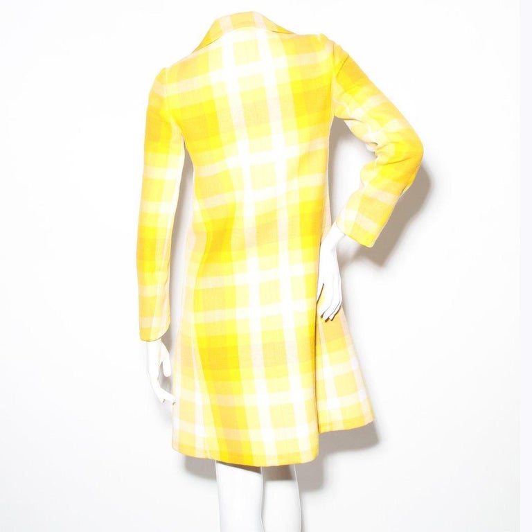 Vintage 1960’s Ungaro Yellow Plaid Jacket For Sale at 1stDibs