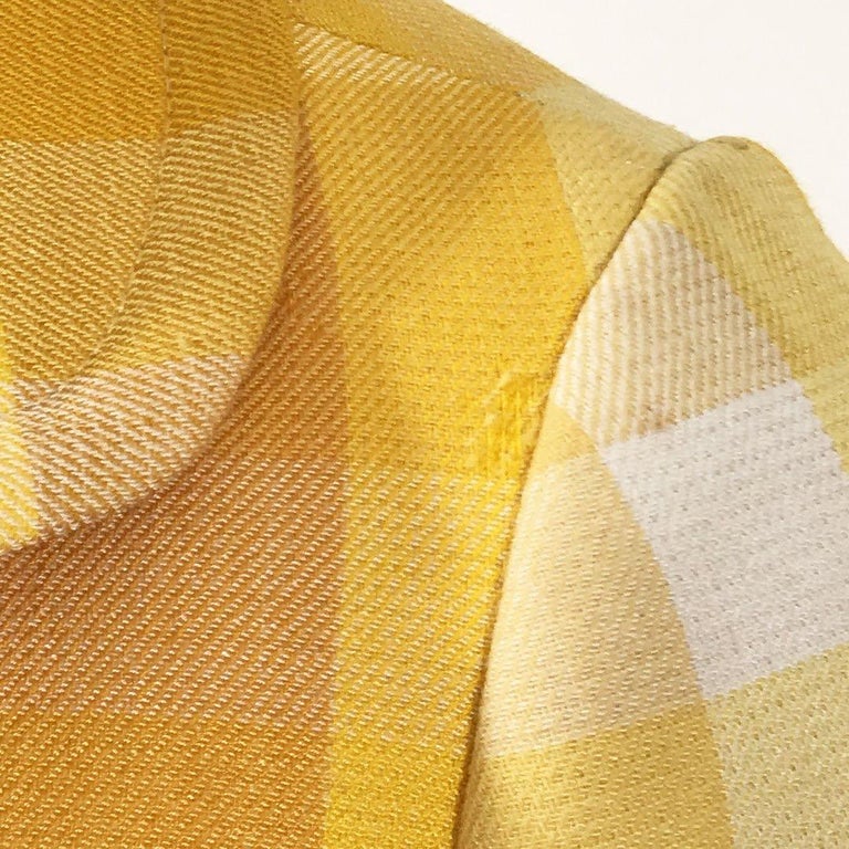 Vintage 1960’s Ungaro Yellow Plaid Jacket For Sale at 1stDibs
