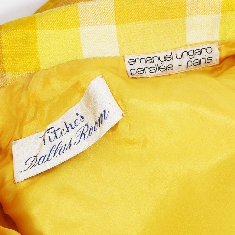 Vintage 1960’s Ungaro Yellow Plaid Jacket For Sale at 1stDibs