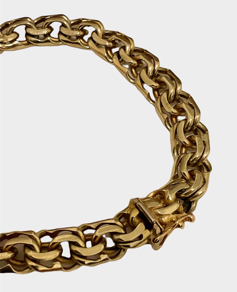 Vintage 1960s UnoAErre Solid 14k Gold Bracelet For Sale at 1stDibs