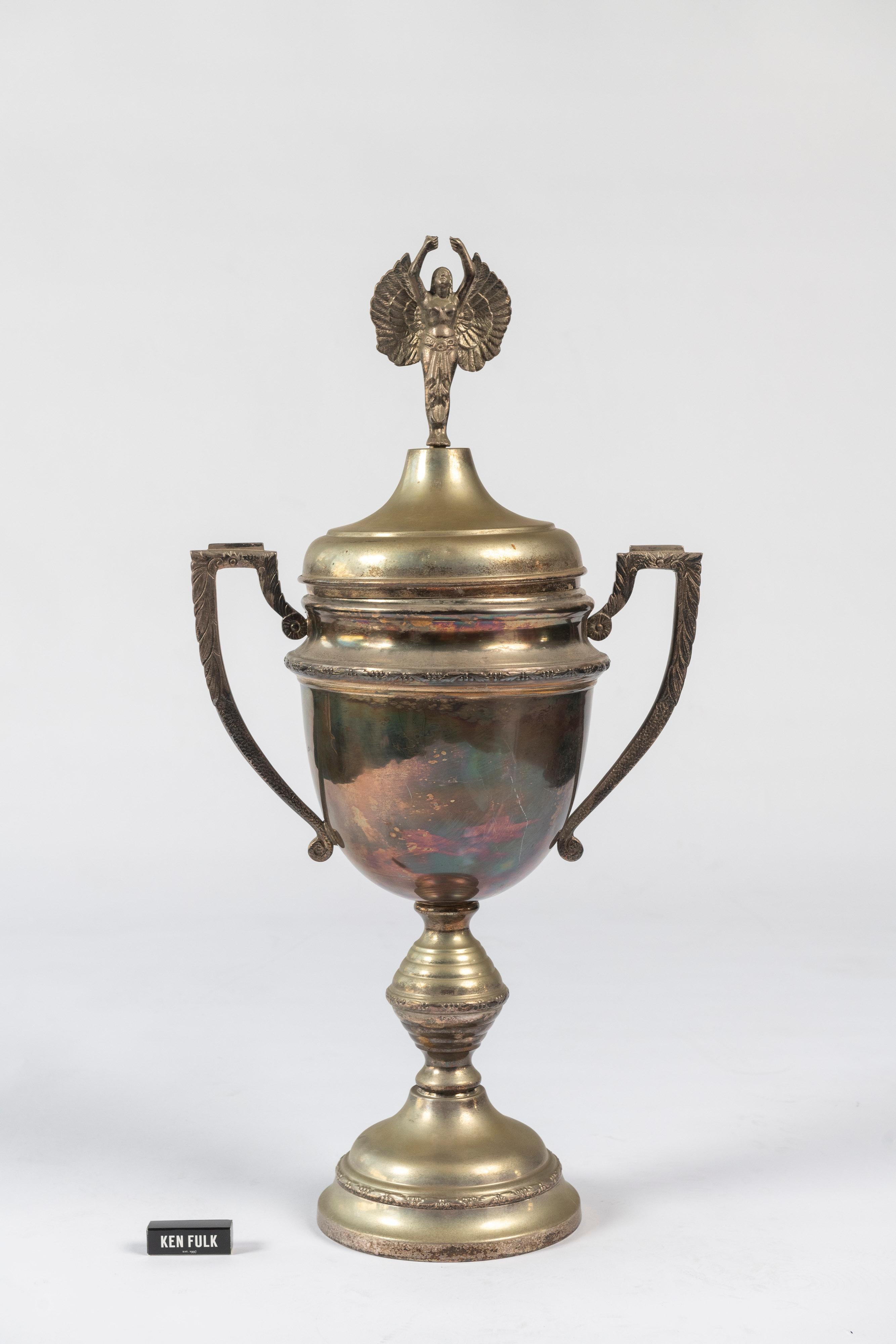 Vintage 1962 Large Silver Plate Trophy with Winged Victory For Sale at ...
