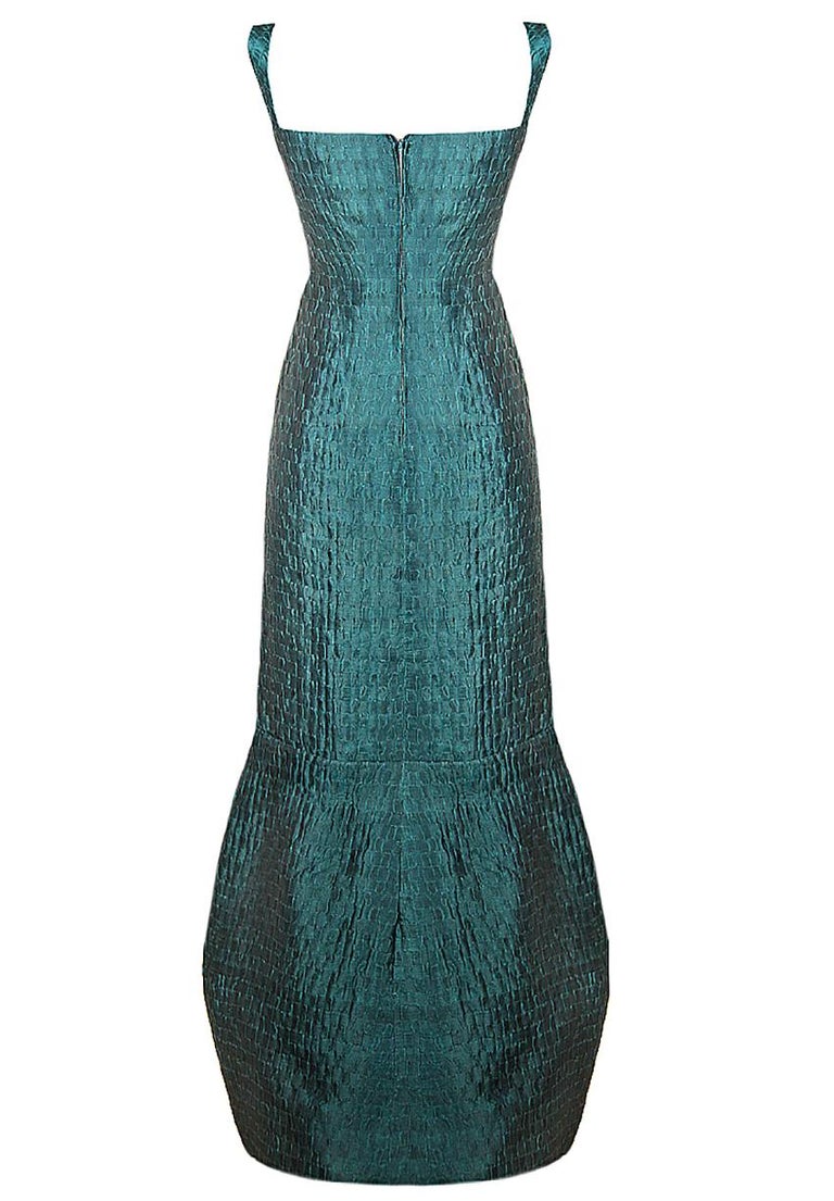 Vintage 1963 CHRISTIAN DIOR EMERALD SILK GOWN size S at 1stDibs